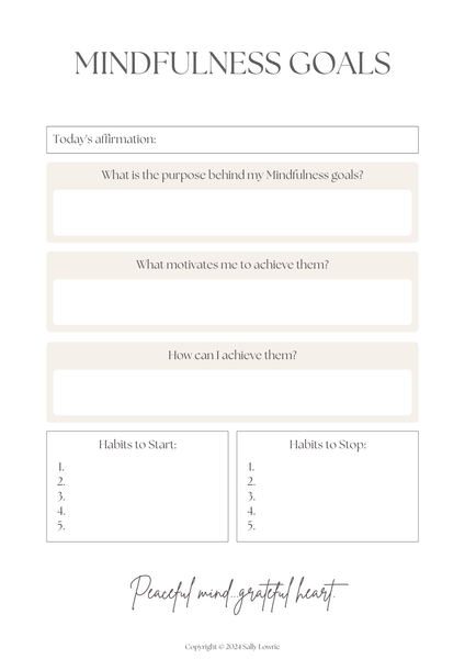Mindfulness Workbook Journal - Printables | Healthy Nourished Soul